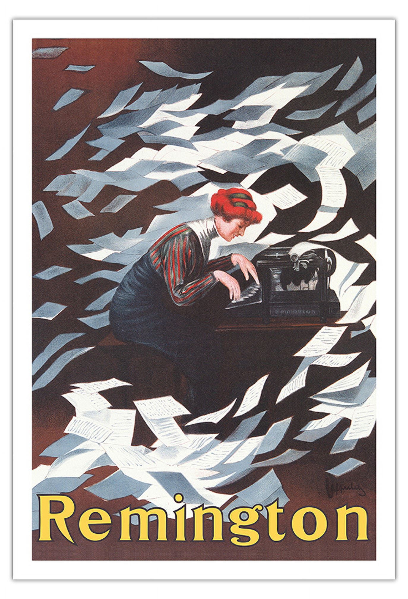 Remington 10 Typewriter - Vintage Advertising Poster by Leonetto ...