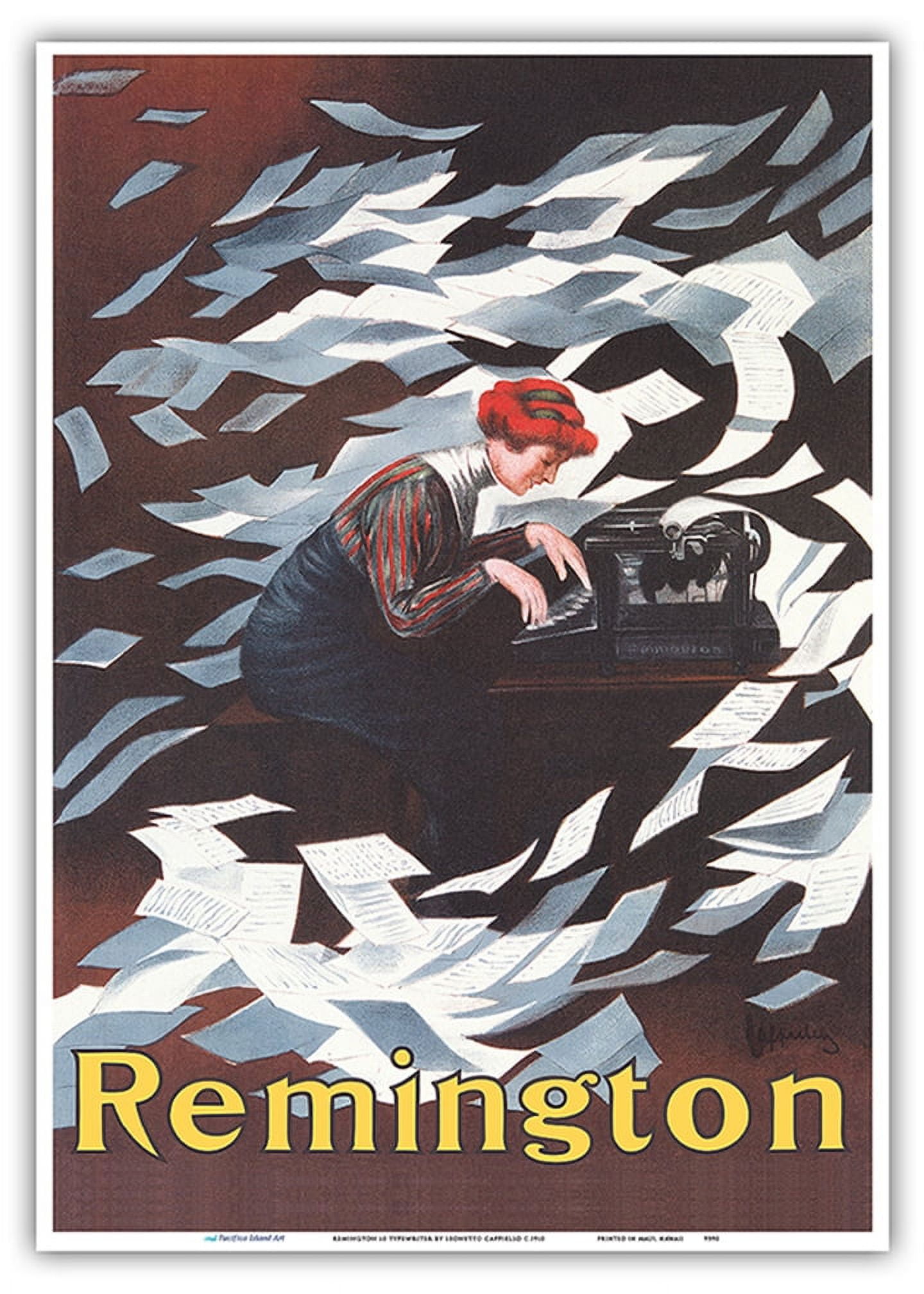 Remington 10 Typewriter - Vintage Advertising Poster by Leonetto ...