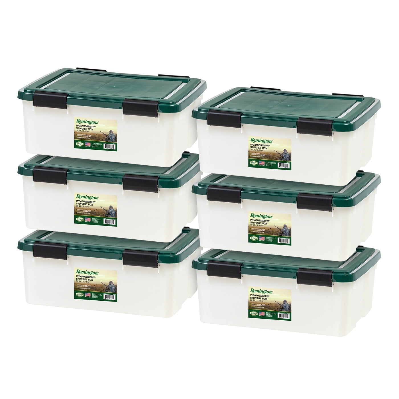 Remington® 30 Qt. Plastic Storage Bins with Sealed Lids, Clear Gasket ...