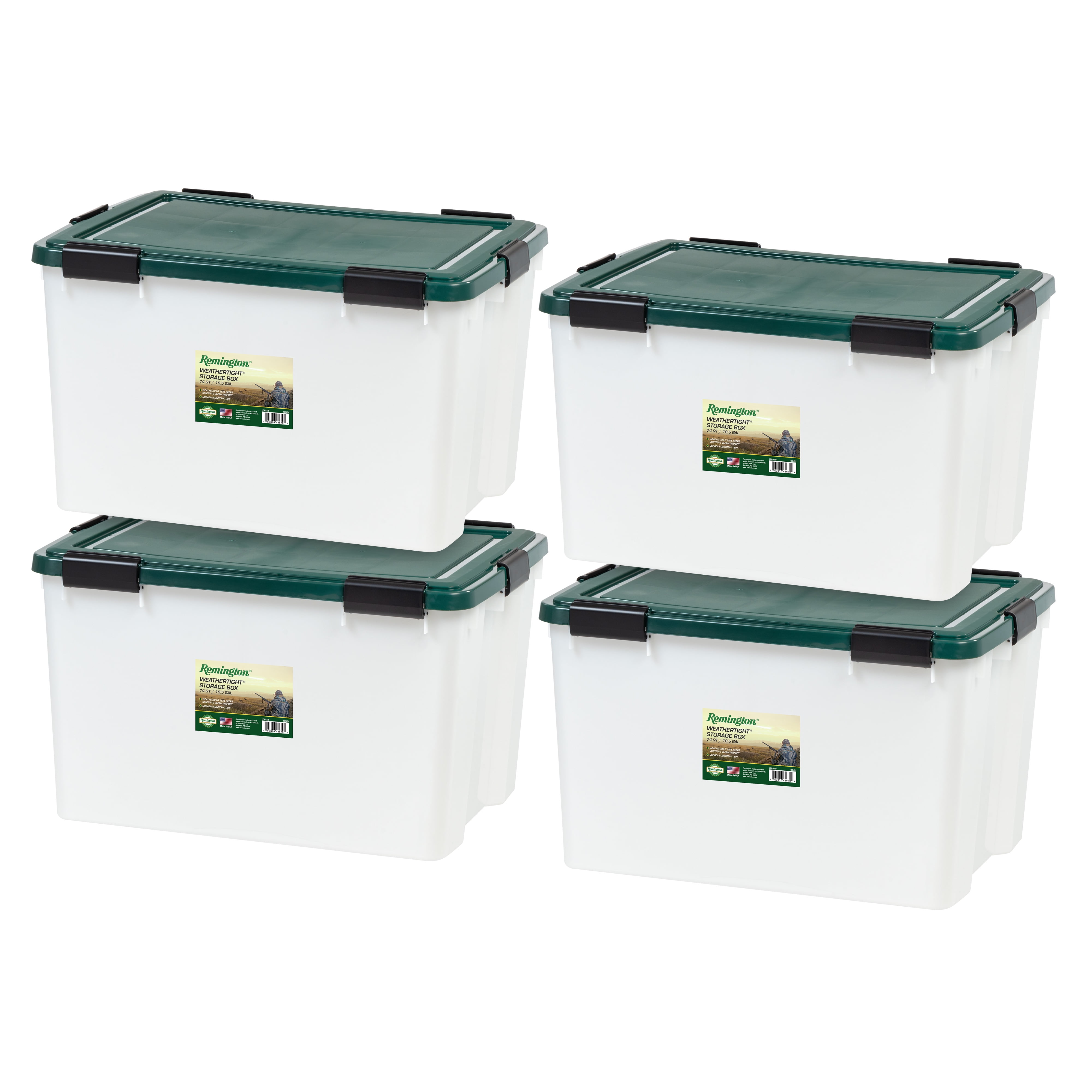 Remington® 74 Qt. Airtight Plastic Storage Bins with Sealed Lids ...