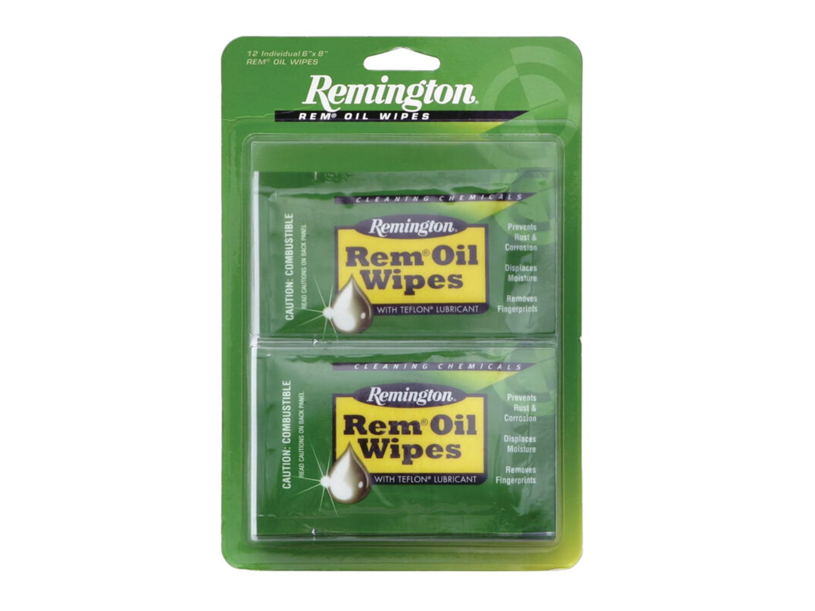 "Remington 6"" x 8"" Rem Oil Wipes with Teflon Lubricant, 12 Pack for ...