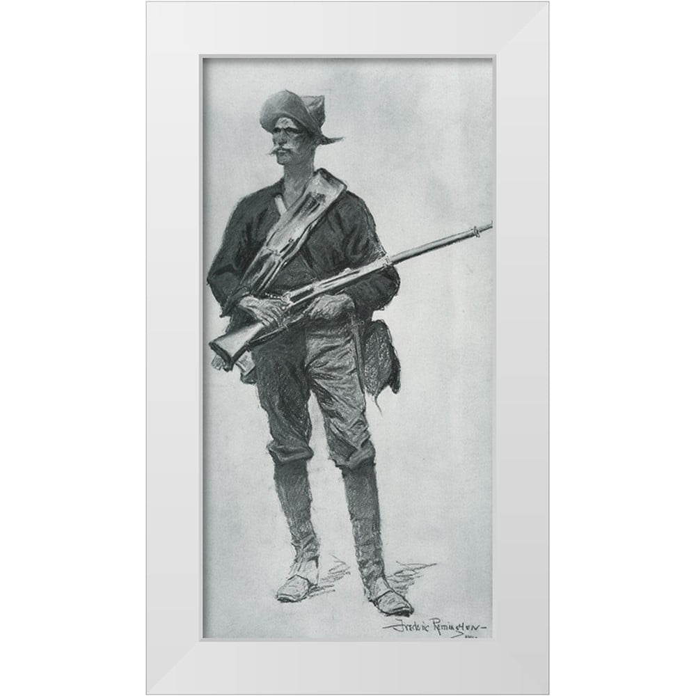 Remington, Frederic 11x18 White Modern Wood Framed Museum Art Print ...