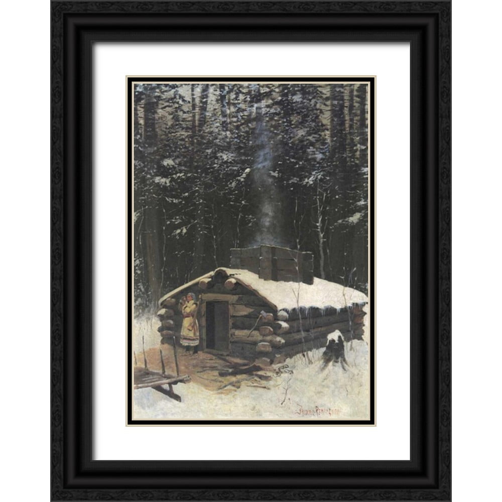 Remington, Frederic 14x18 Black Ornate Wood Framed with Double Matting ...