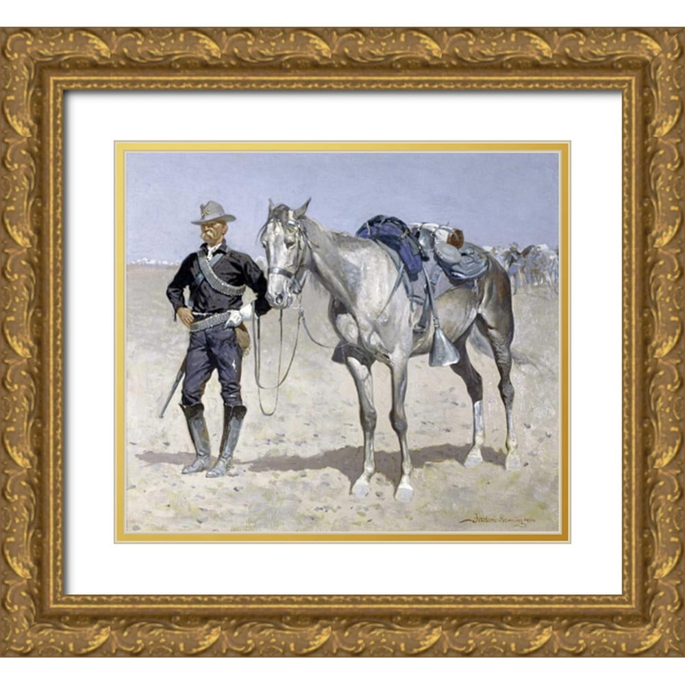 Remington, Frederic 17x15 Gold Ornate Wood Framed with Double Matting ...