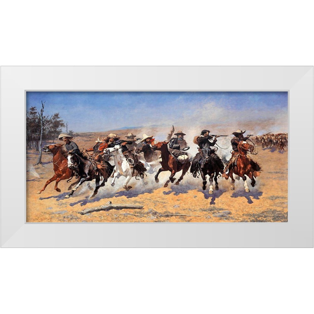 Remington, Frederic 18x11 White Modern Wood Framed Museum Art Print ...