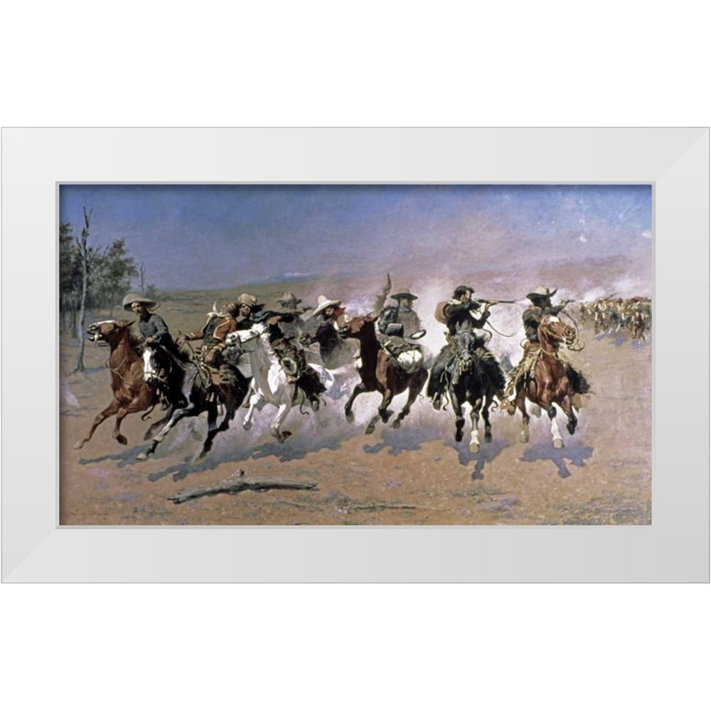 Remington, Frederic 18x12 White Modern Wood Framed Museum Art Print ...