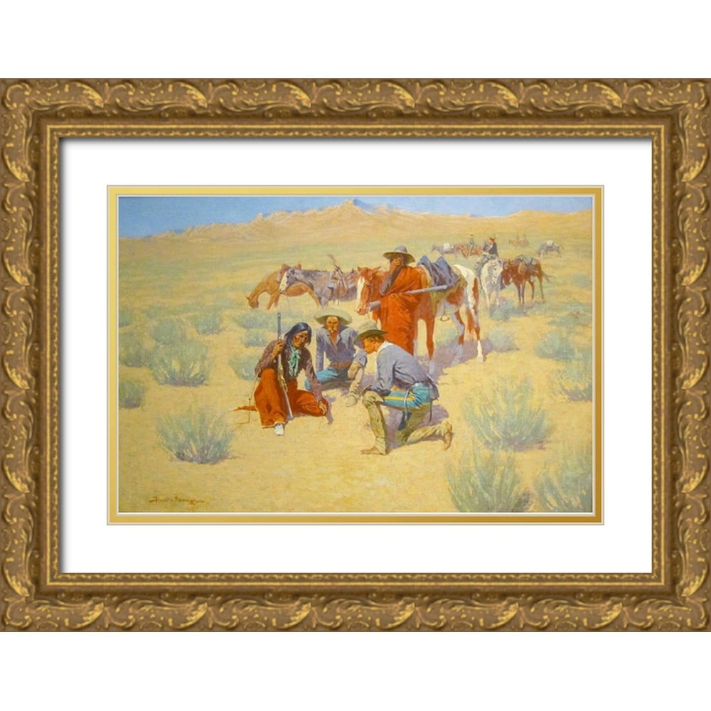 Remington, Frederic 18x13 Gold Ornate Wood Framed with Double Matting ...