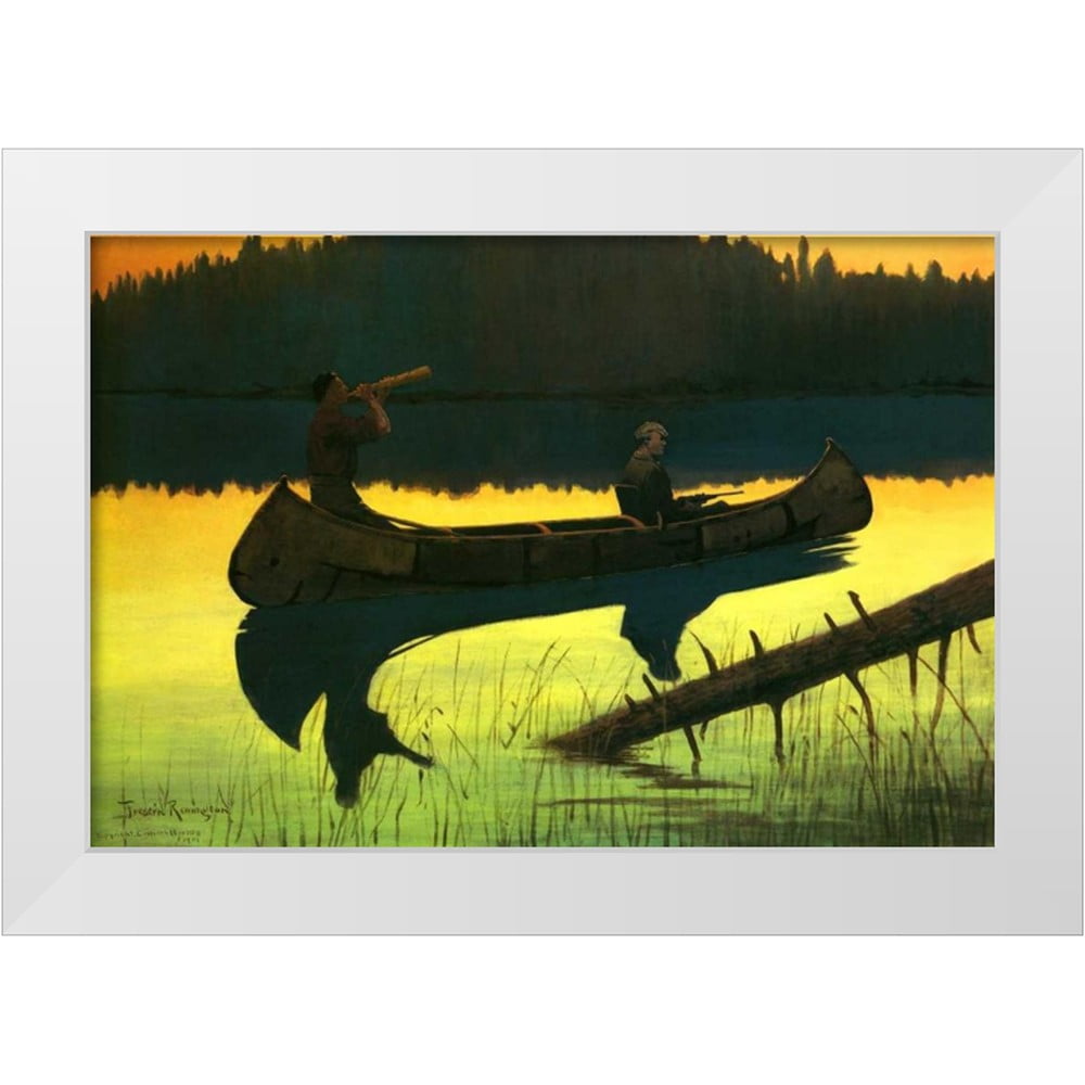 Remington, Frederic 18x13 White Modern Wood Framed Museum Art Print ...