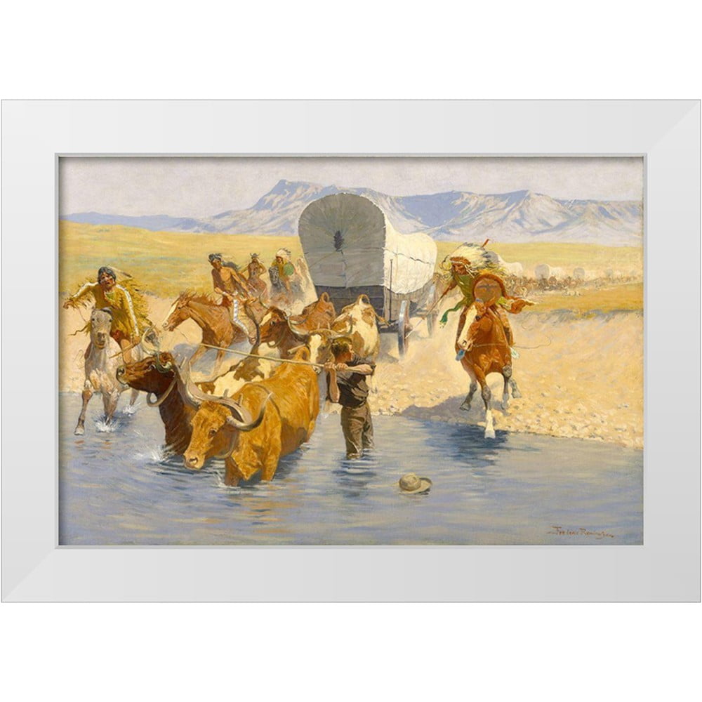 Remington, Frederic 18x13 White Modern Wood Framed Museum Art Print ...
