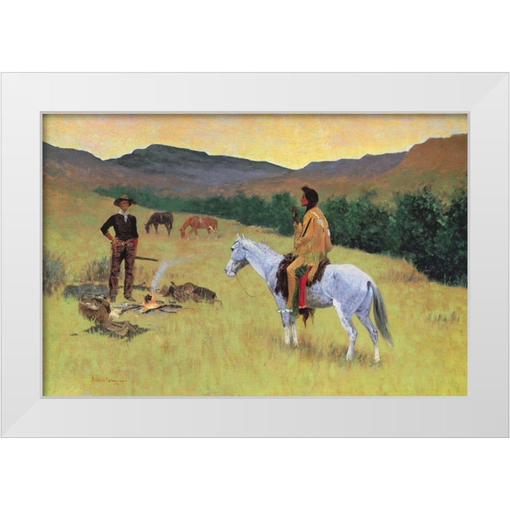 Remington, Frederic 18x13 White Modern Wood Framed Museum Art Print ...