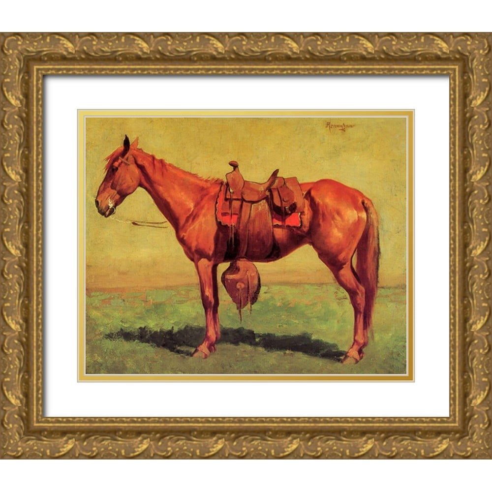 Remington, Frederic 18x15 Gold Ornate Wood Framed with Double Matting ...