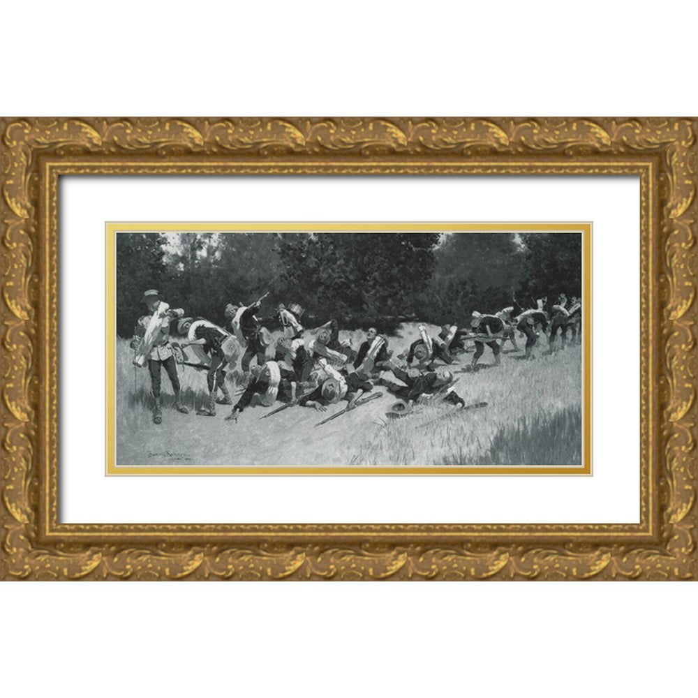 Remington, Frederic 32x18 Gold Ornate Wood Framed with Double Matting ...