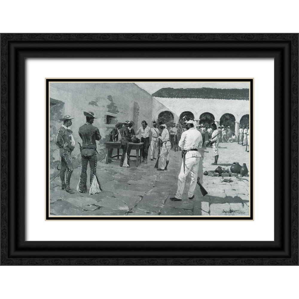 Remington, Frederic 32x23 Black Ornate Wood Framed with Double Matting ...