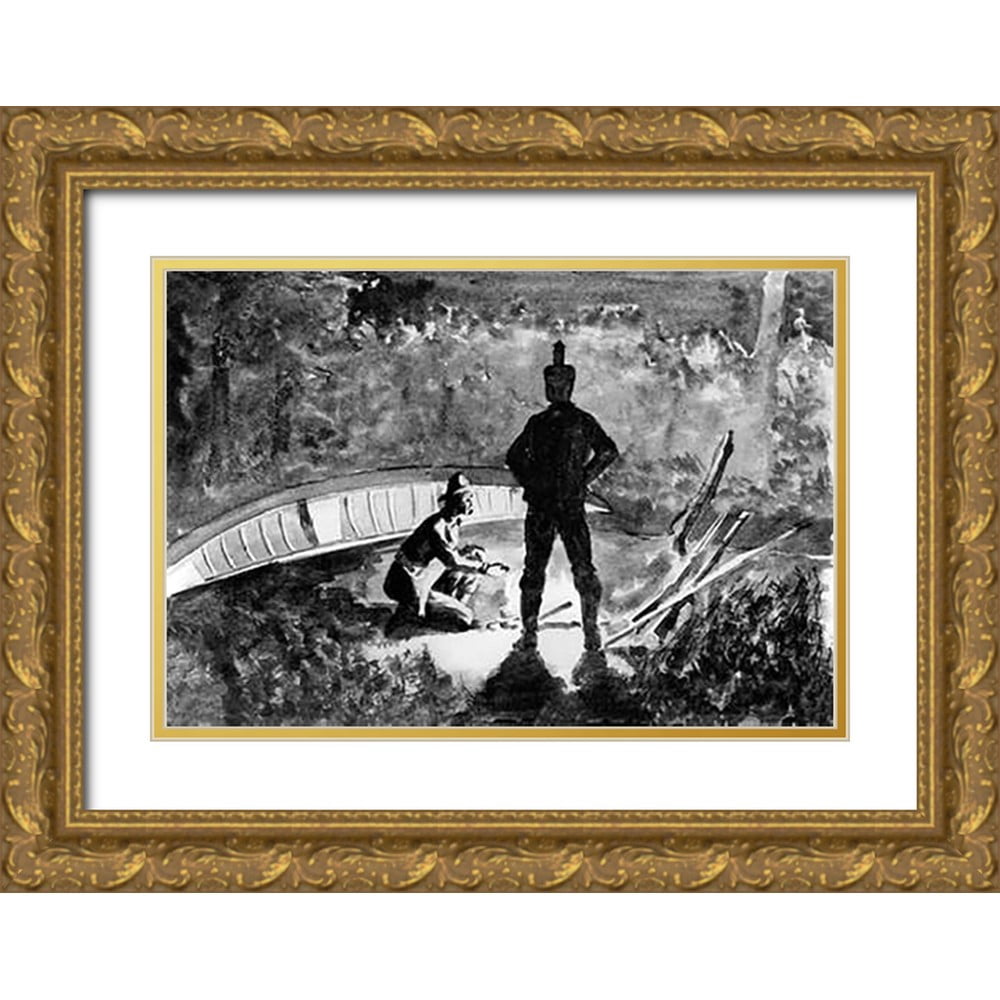 Remington, Frederic 32x23 Gold Ornate Wood Framed with Double Matting ...