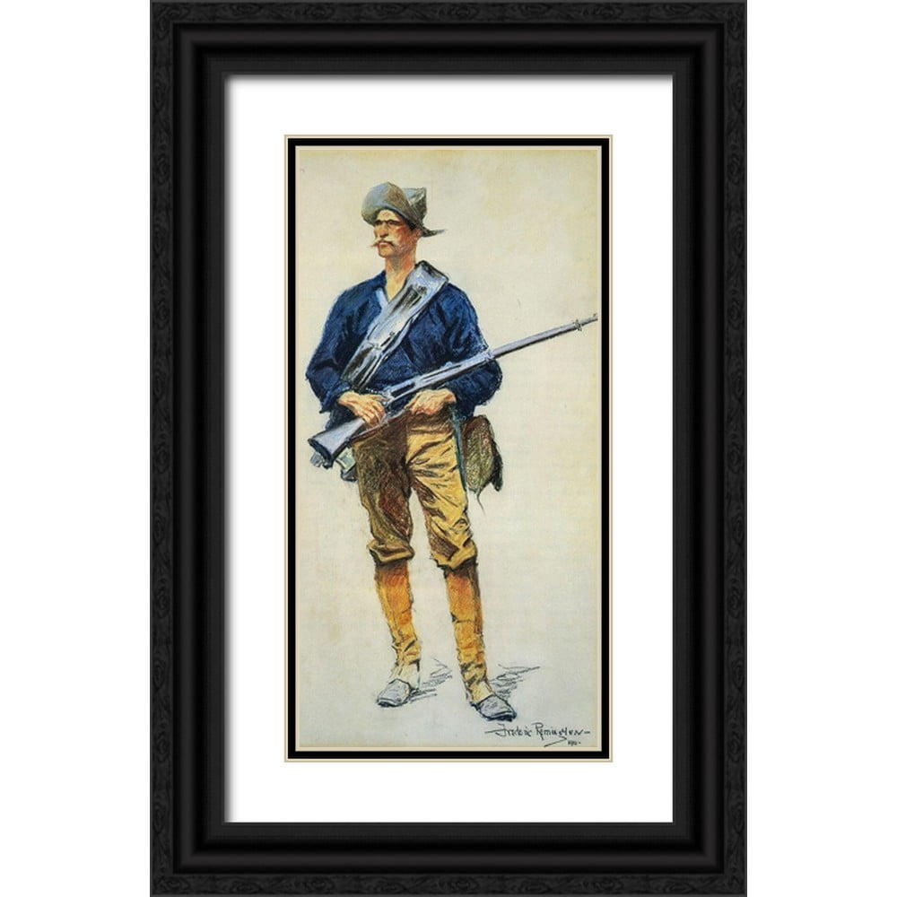 Remington, Frederic 9x14 Black Ornate Wood Framed with Double Matting ...