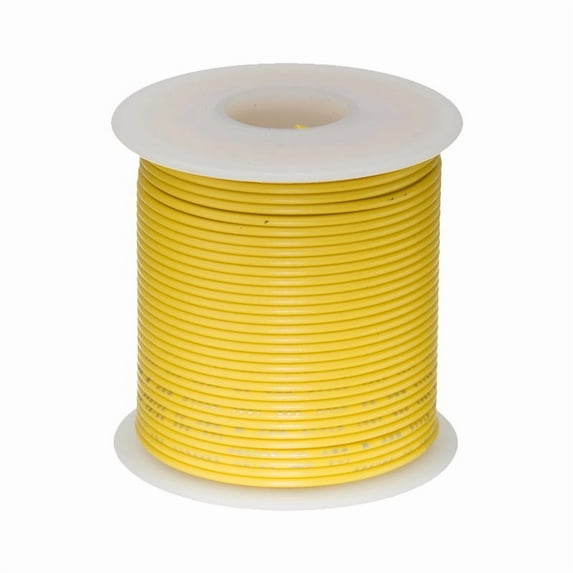 Remington Industries 22 AWG Solid Hook-Up Wire, UL1007 300V, 25 ft Length, Yellow - Walmart.com