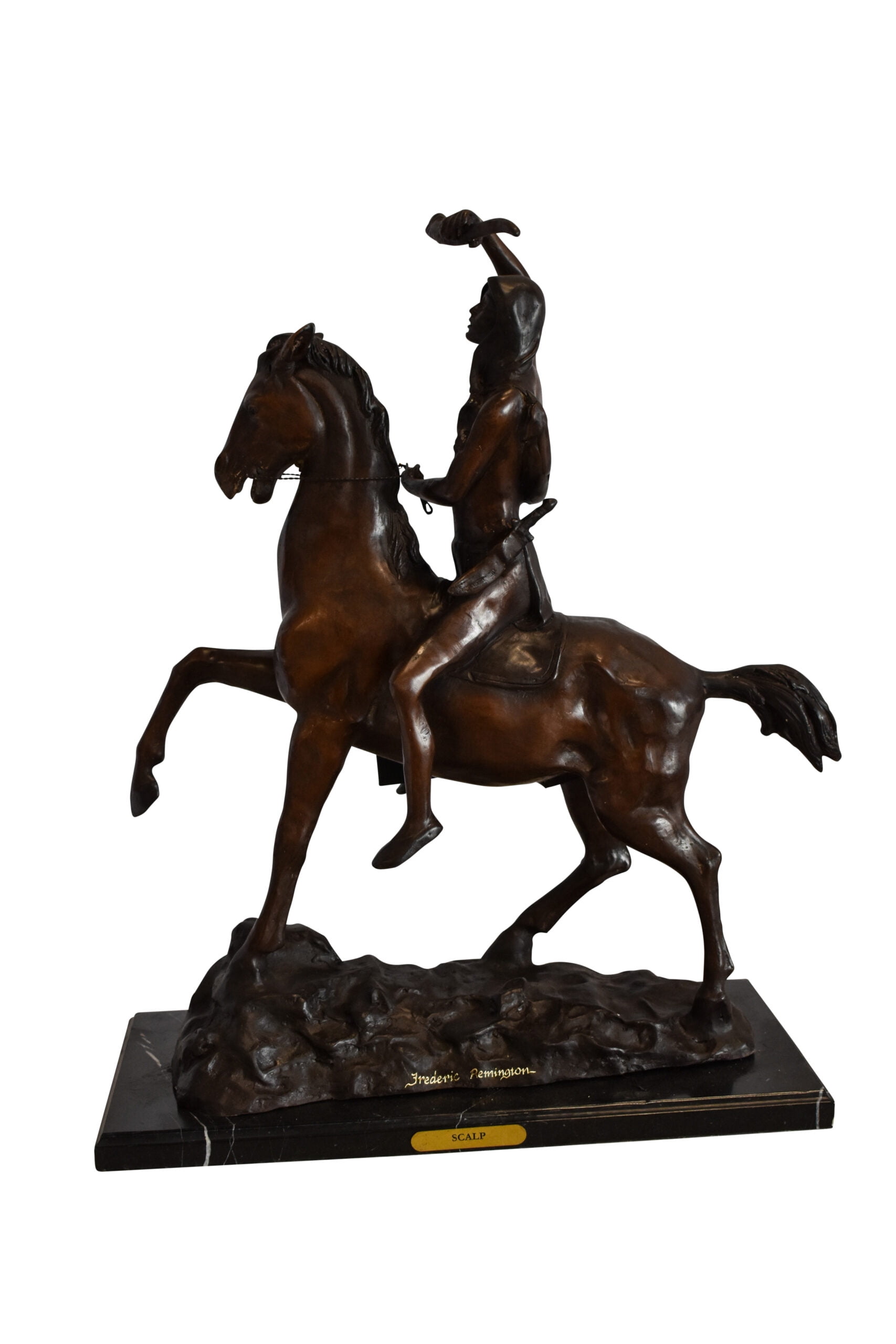 Remington Replica of The Scalp Bronze Statue 22" x 6" x 26"H - Walmart.com