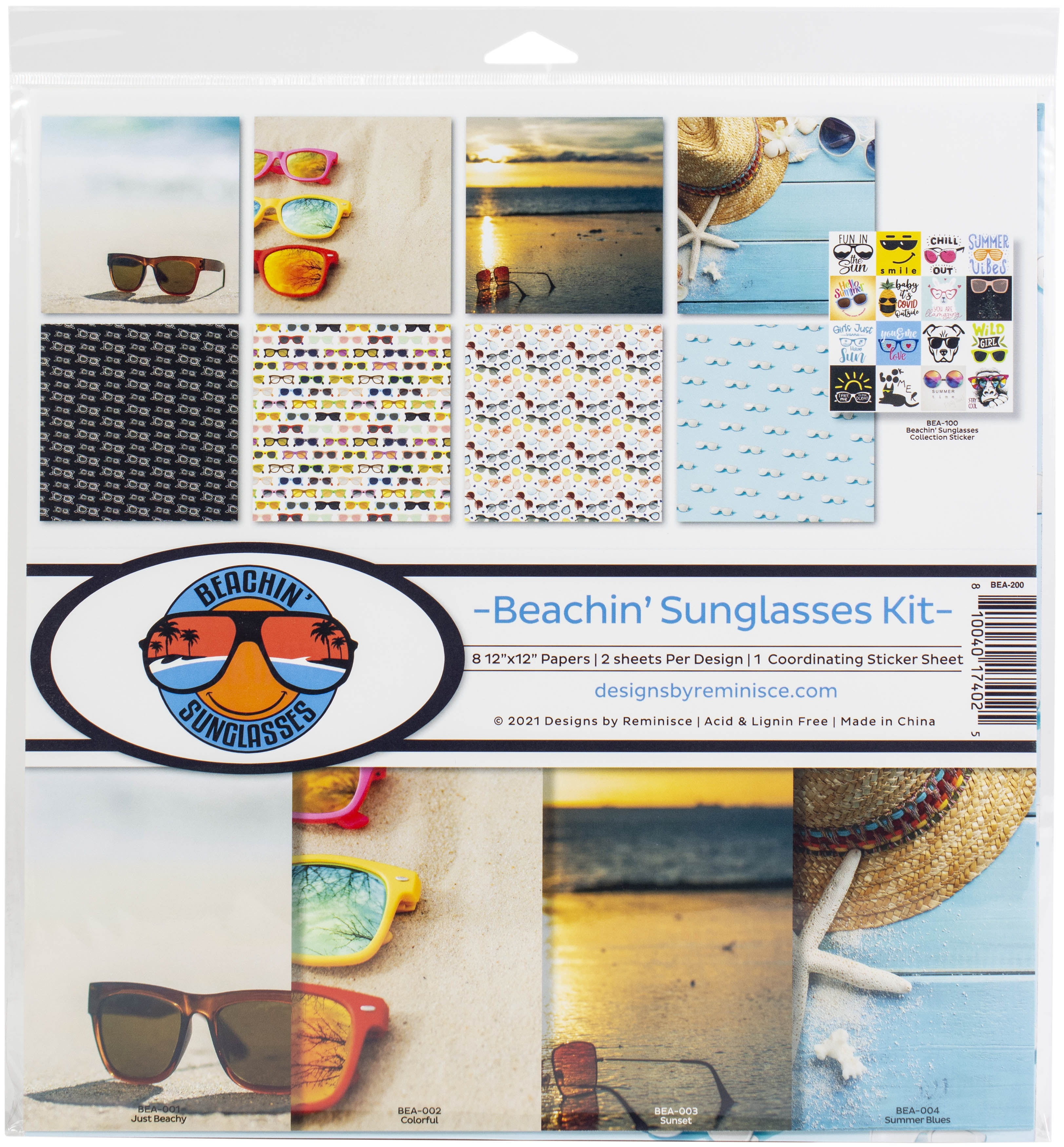 Reminisce Collection Kit 12"X12"-Beachin' Sunglasses - Walmart.com