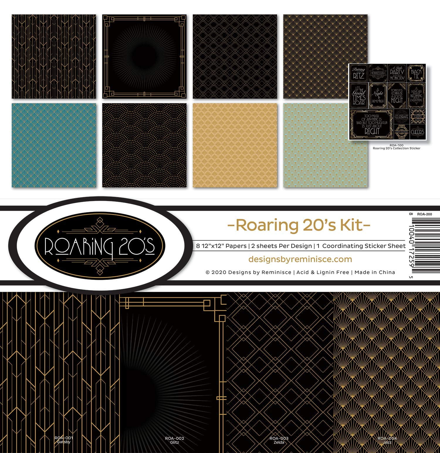 Reminisce Roaring 20's Scrapbook OIF8 Collection Kit Paper Crafts ...