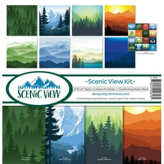 Reminisce Scenic View Scrapbnook Scrapbook Collection Kit, Multi Color ...