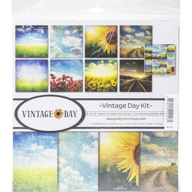 Reminisce Vintage Day Scrapbook Collection Kit, Multi Color Palette ...