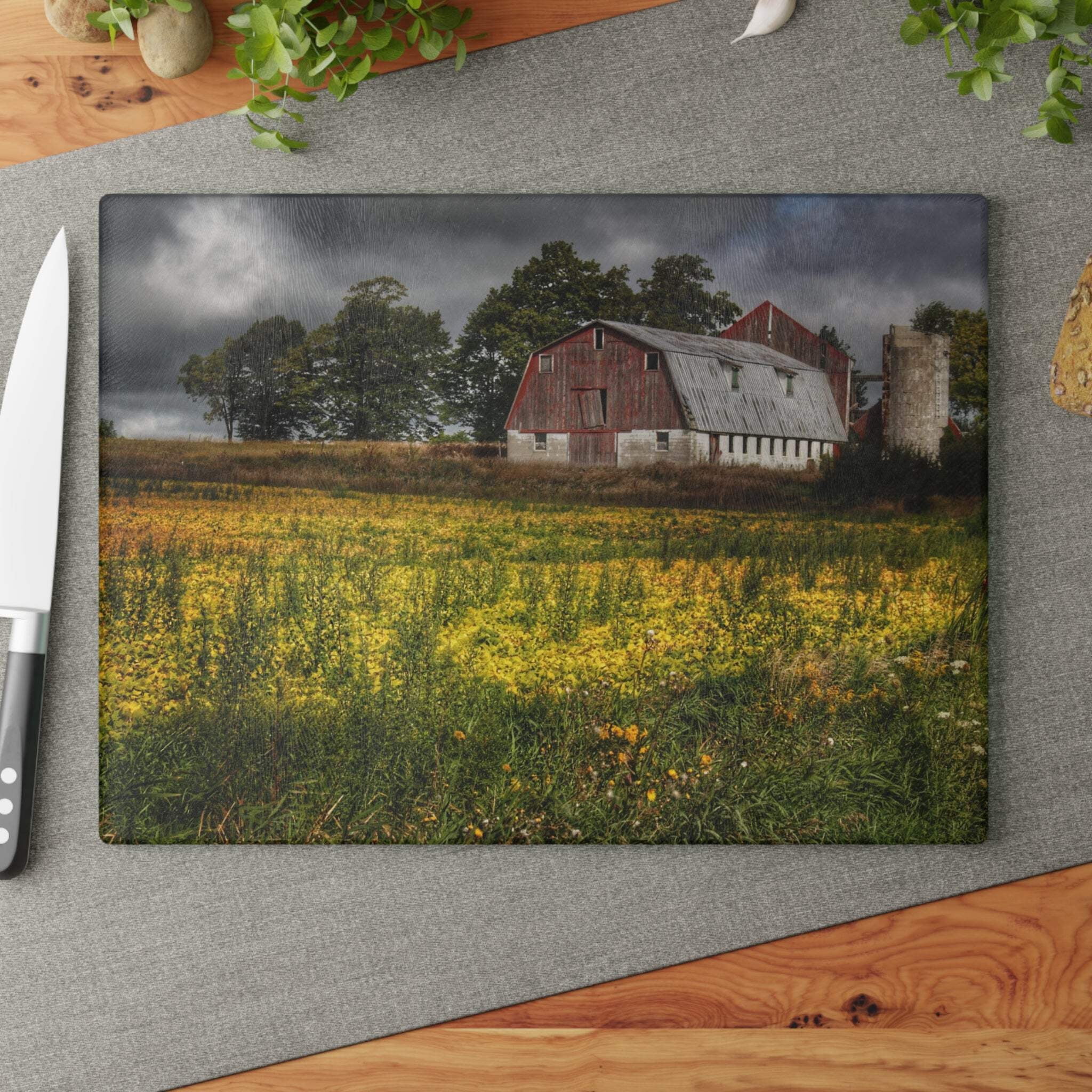 U R There Photography Remnants Rustic Farmhouse Tempered-Glass Cutting ...