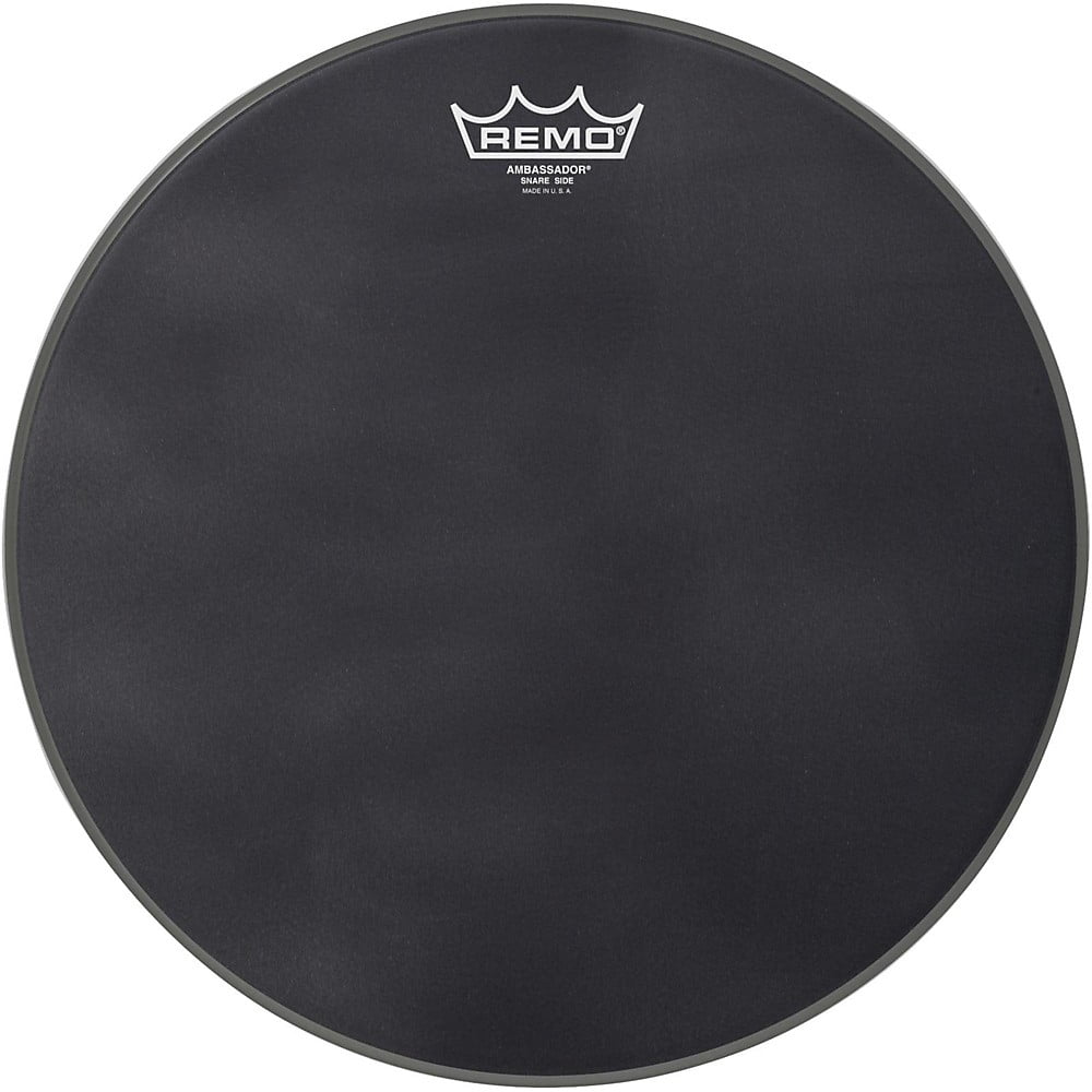 Remo Ambassador Black Suede Snare Side Drum Head Matte Black 13 ...