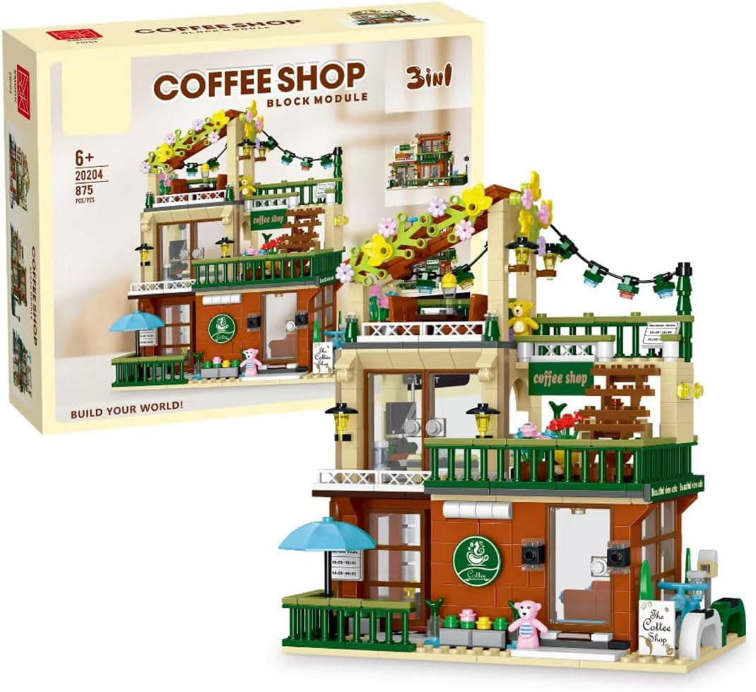 Remocguys 3 In 1 Coffee Shop Building Set with LED Compatible with Lego ...