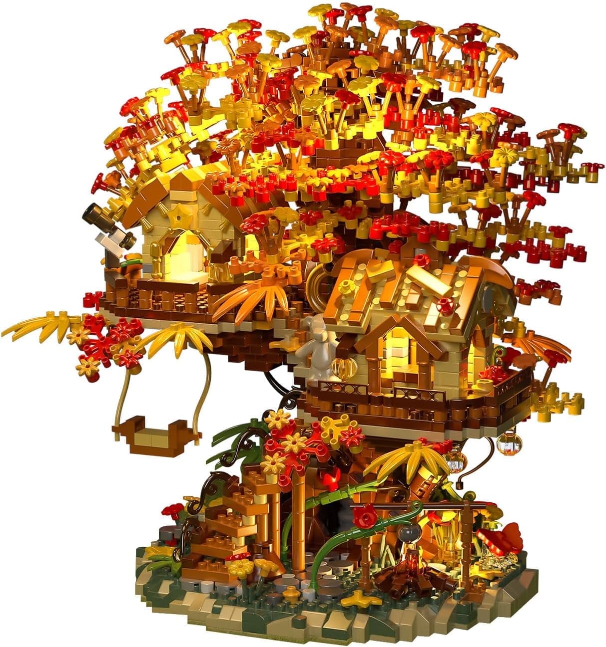 Remocguys Tree House Building Set Flowers Treehouse with LED Not ...