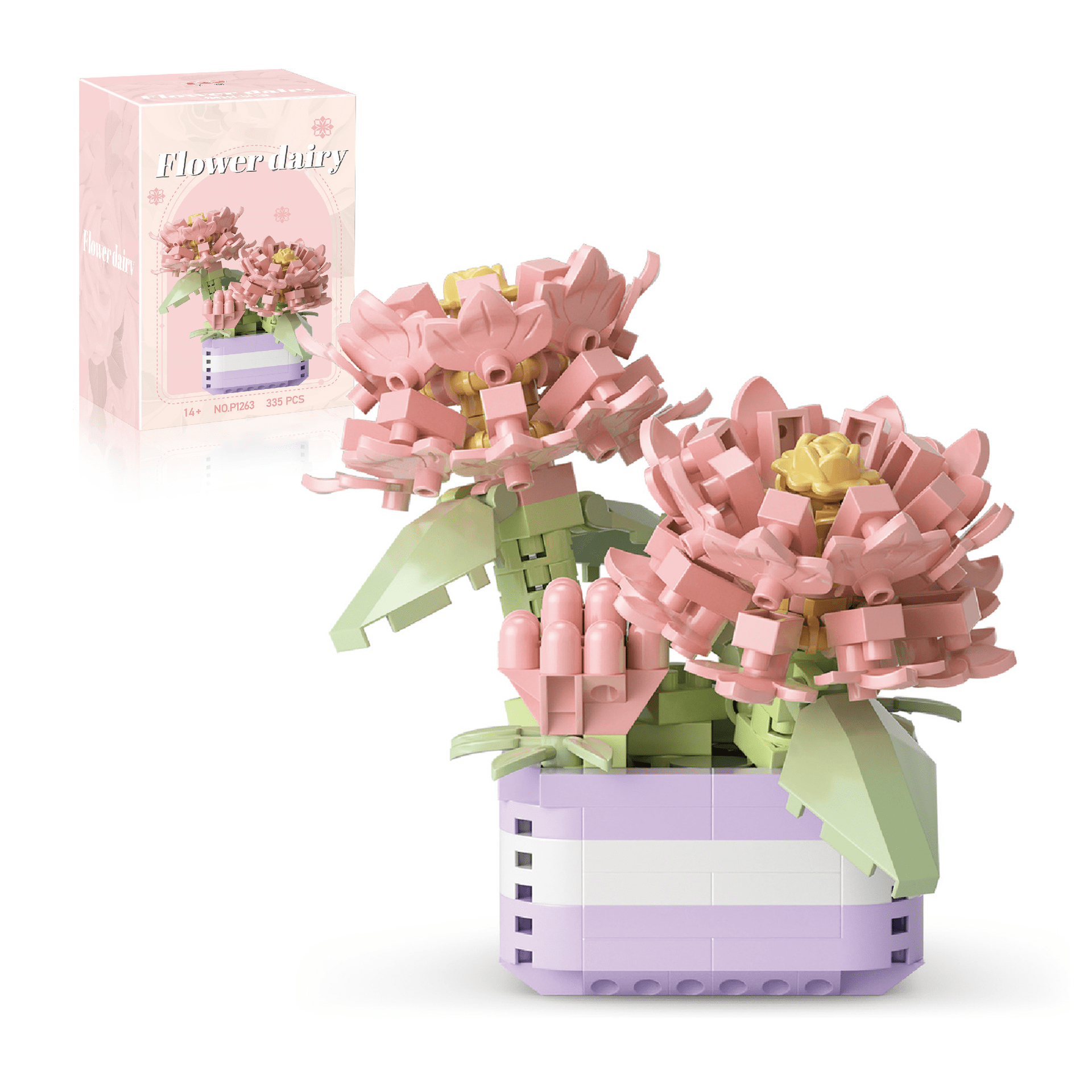 Remocguys Carnationt Flower Building Set Mini Botanical Bonsai for ...