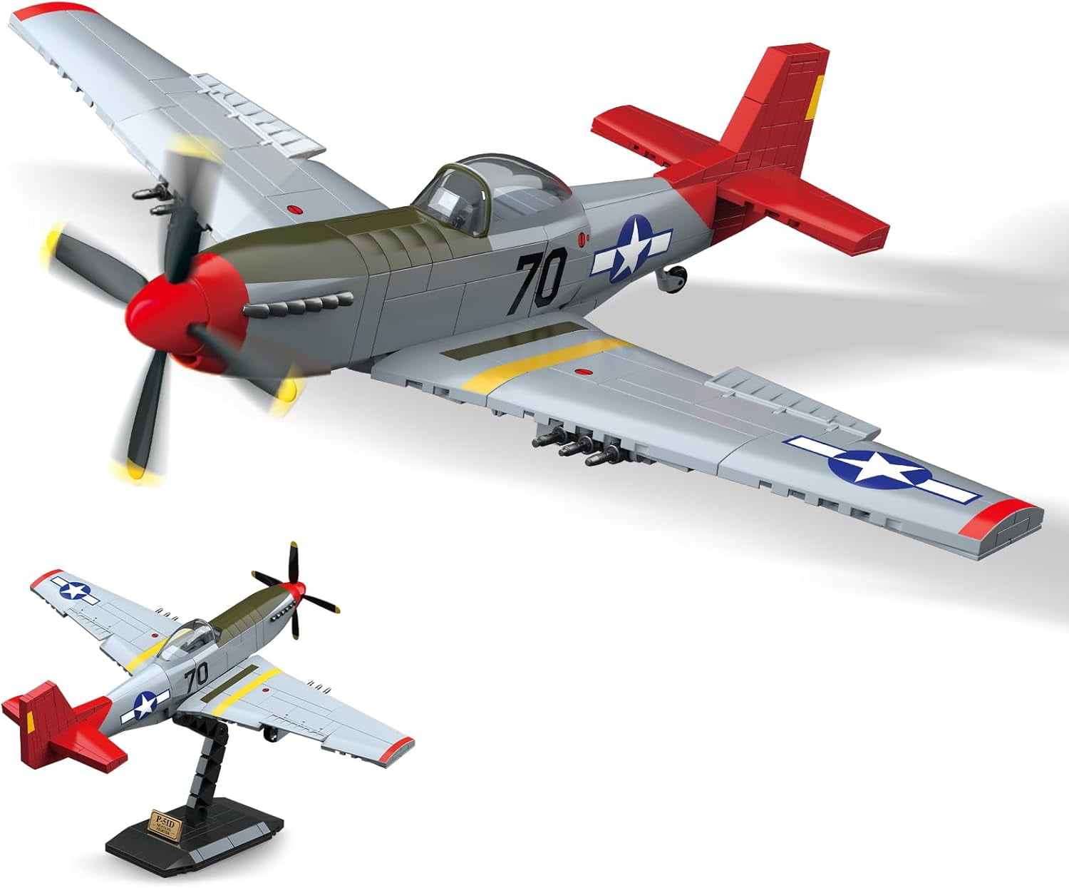 Remocguys Fighter Jet Airplane P-51 Mustang Air Force Building Sets ...