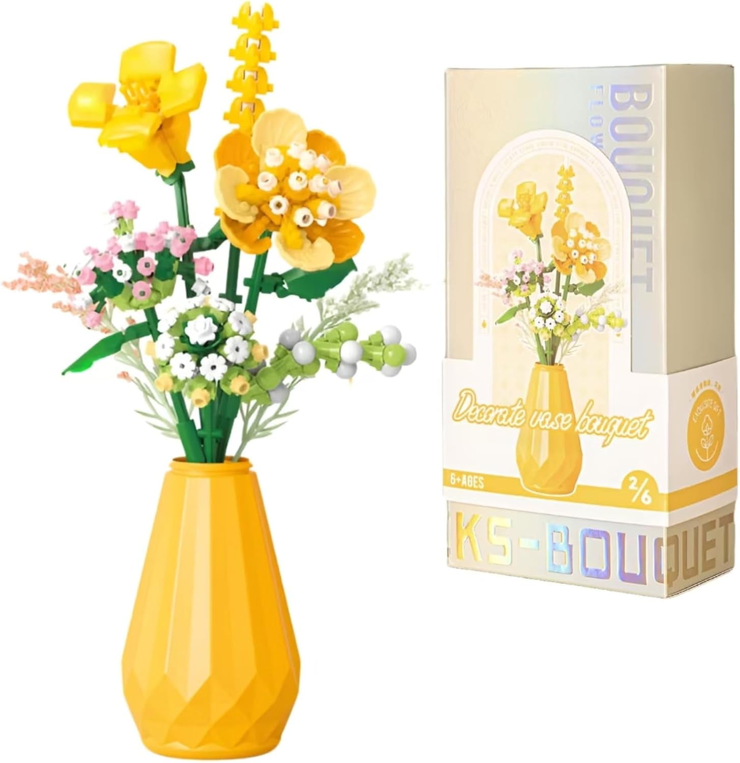 Remocguys Flower Bouquet Building Set with Vase Lily for Adults Women ...