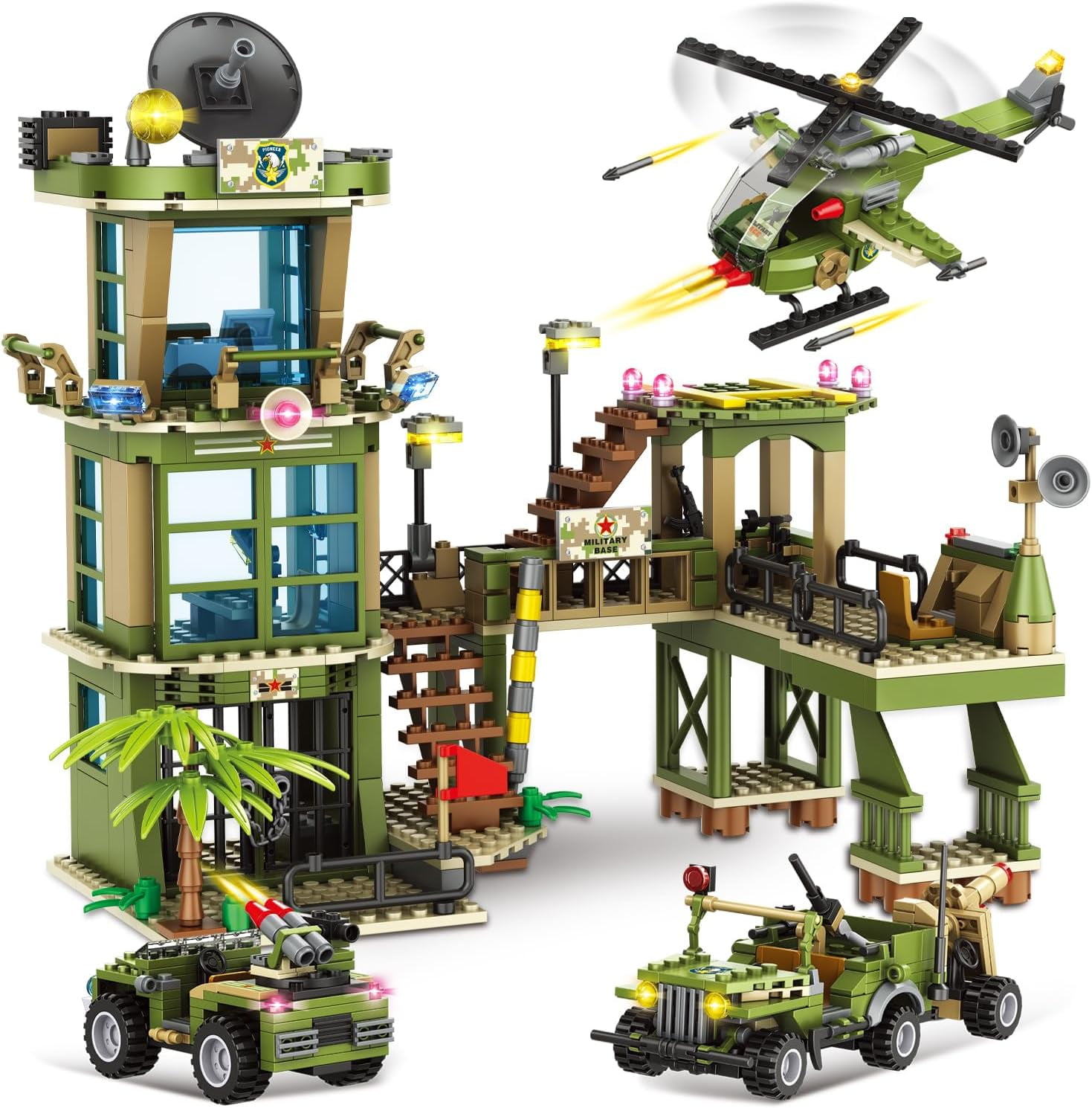Remocguys Military Base Building Set Army Block Toys for Boys Age 8 ...