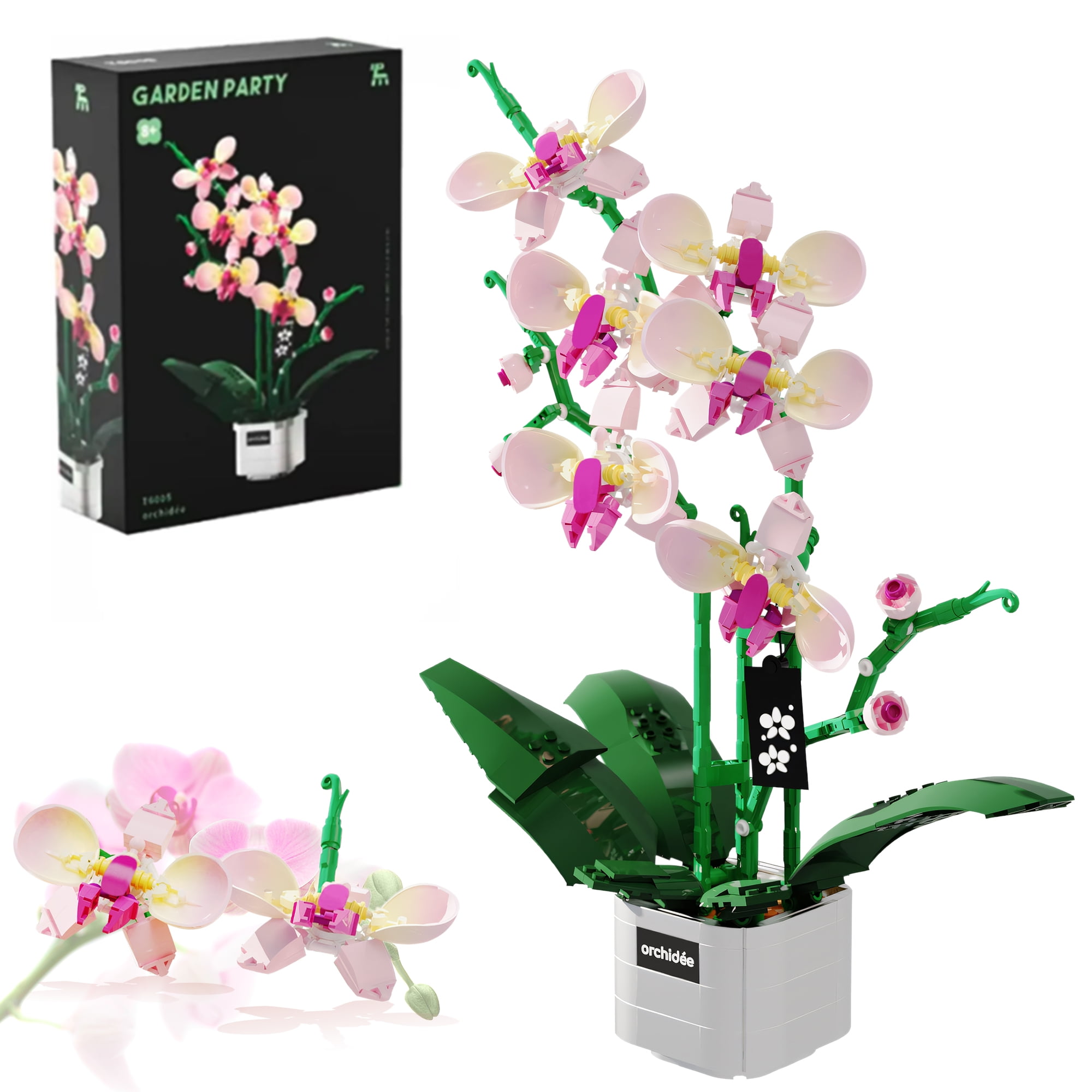 Remocguys Orchid Flower Building Set Botanical Collection with Vase for ...
