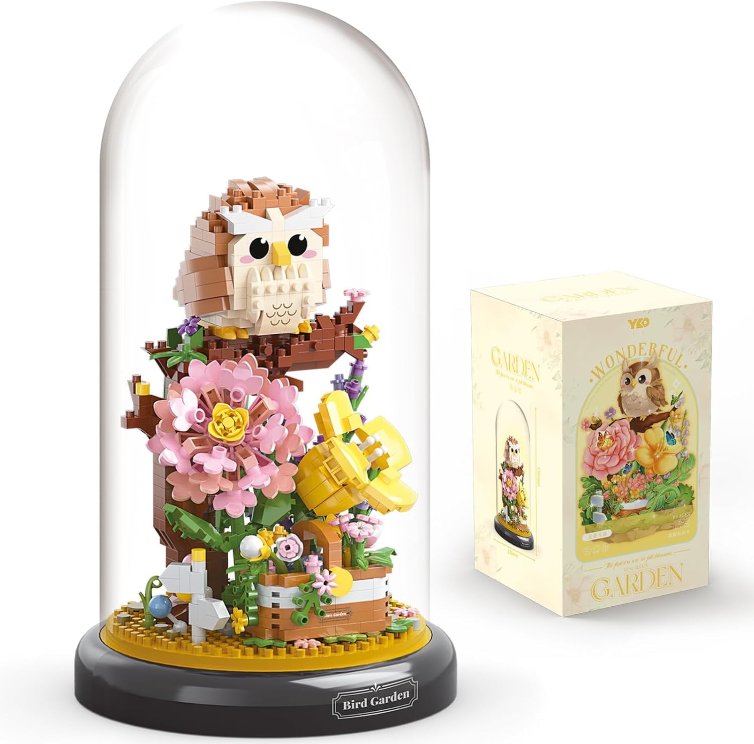 Remocguys Owl Flower Building Set Animal for Adults Mini Not Compatible with Lego 1123 Pcs ...