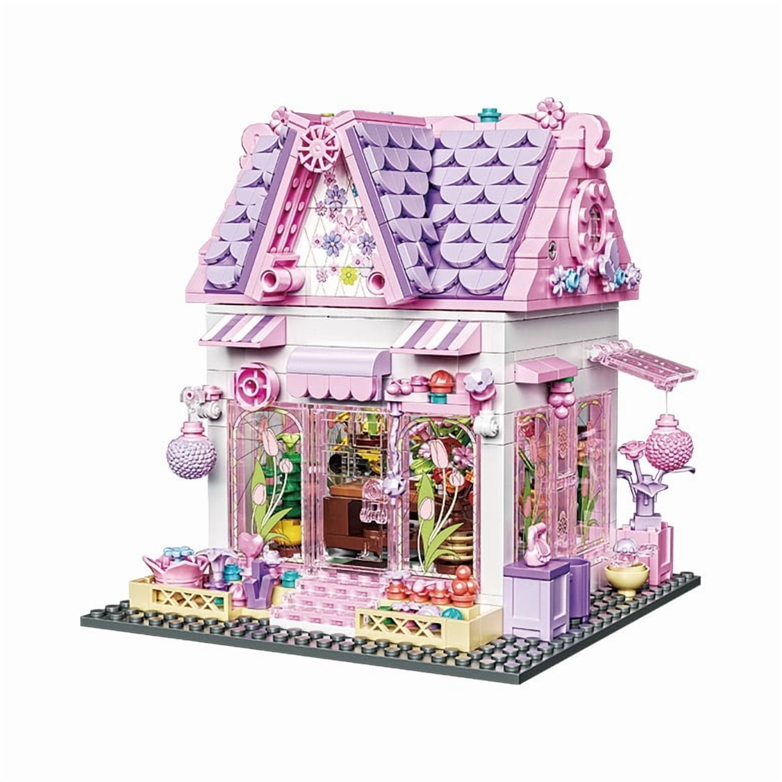 Remocguys Pink Flower House Building Set Toy Compatible with Lego ...