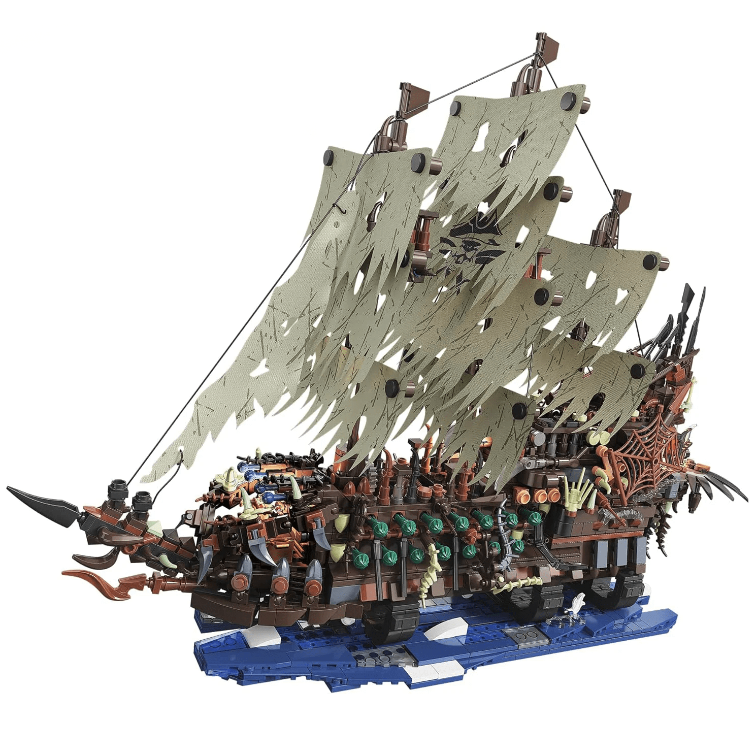 Remocguys Pirate Ship Building Set with Light Compatible with Lego Ship ...