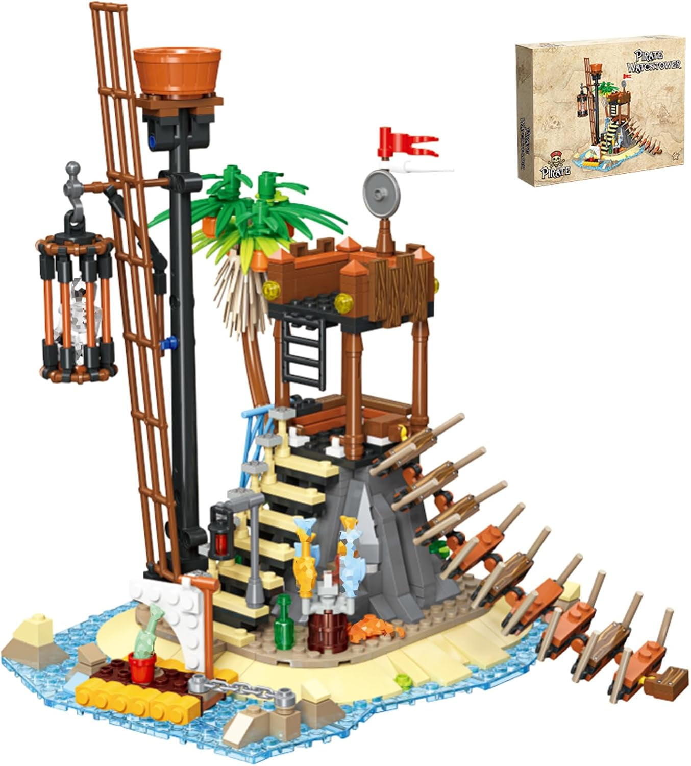 Remocguys Pirate Watchtower Building Sets Compatible with Lego Ship ...