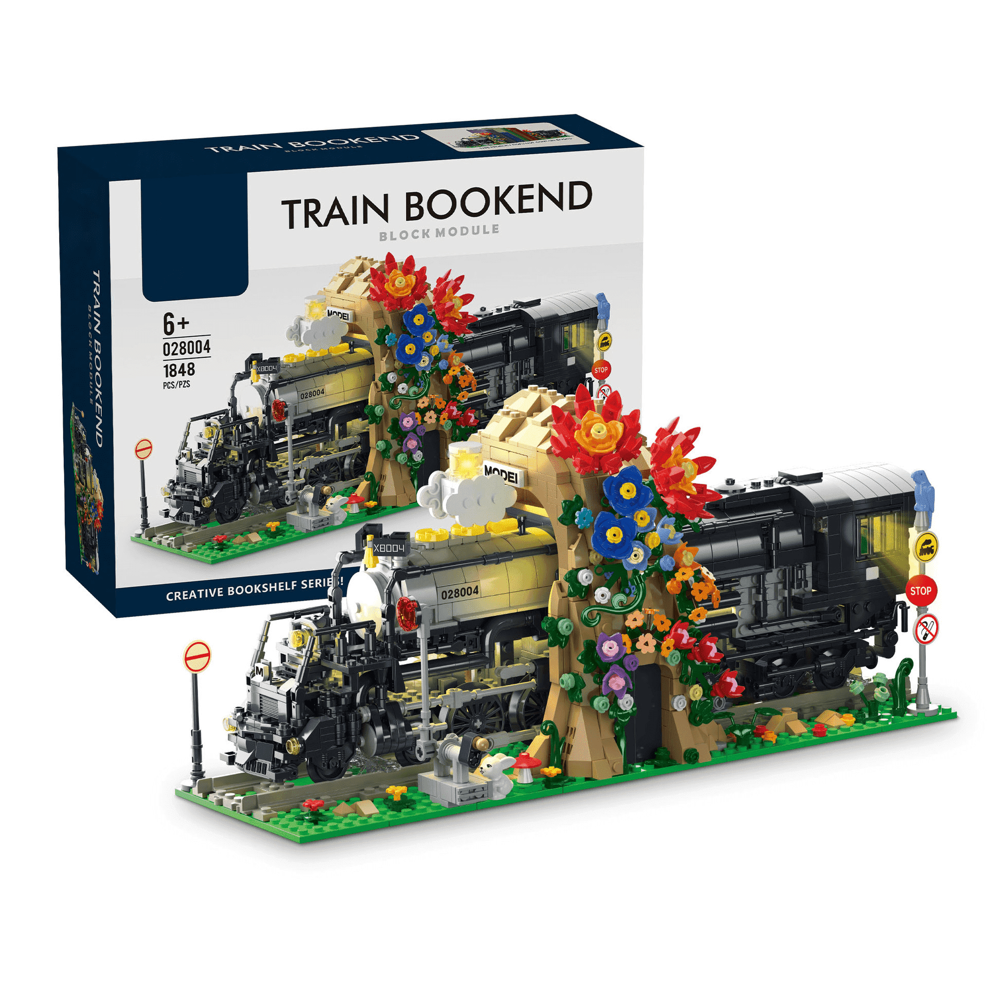 Remocguys Steampunk Train Bookend Building Set with LED for Children ...