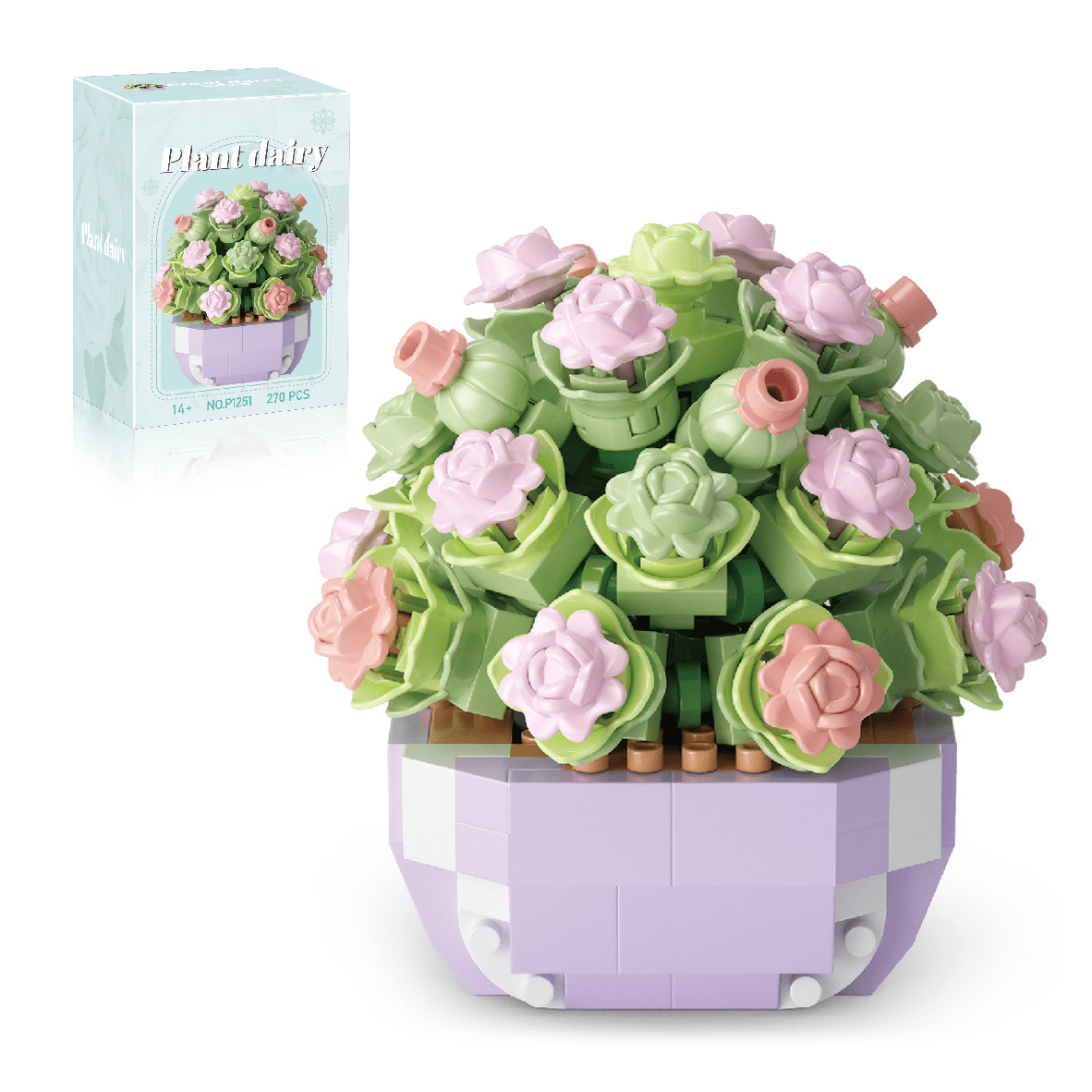 Remocguys Succulent Flower Building Set Mini Botanical Bonsai for ...