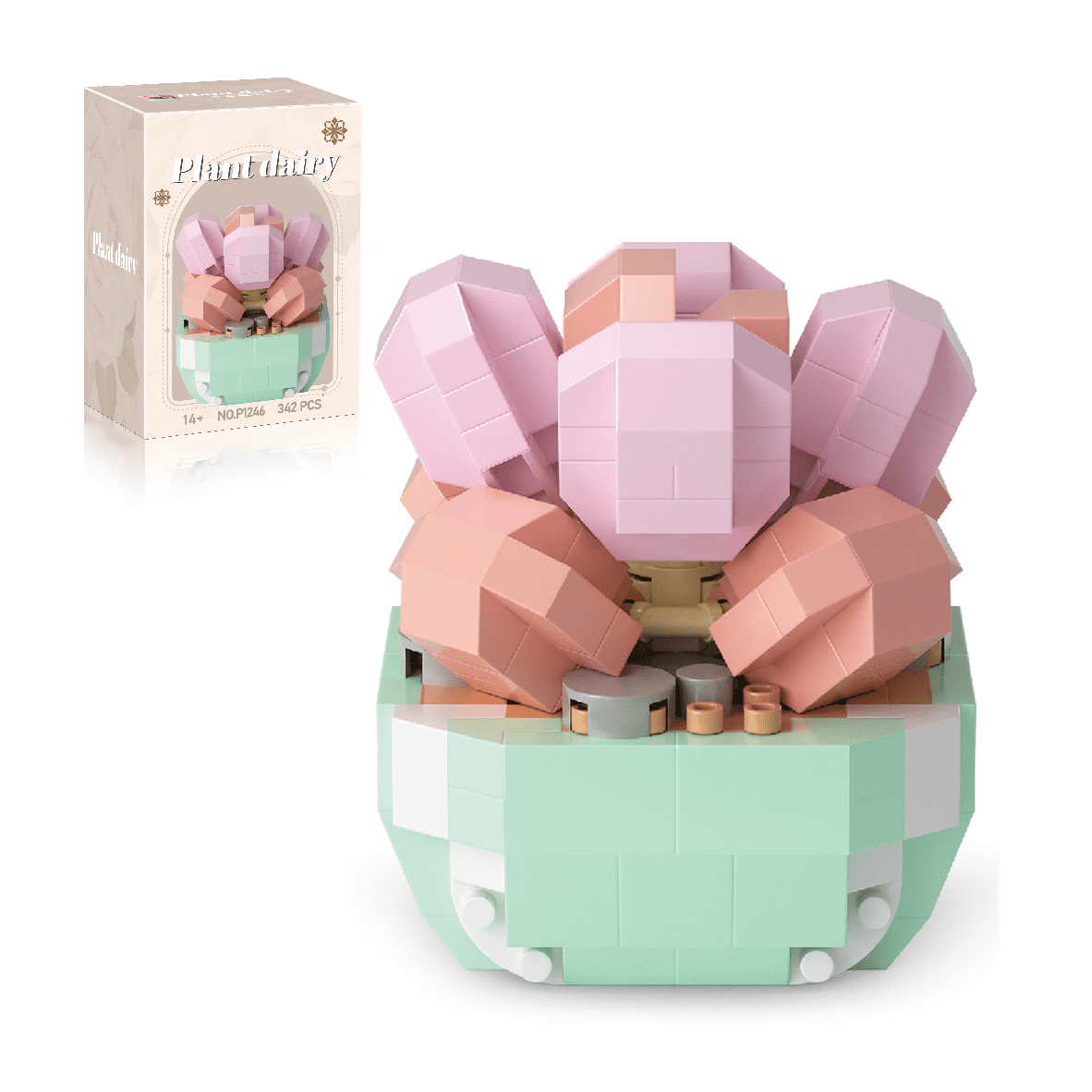 Remocguys Succulent Flower Building Set Mini Botanical Bonsai for ...