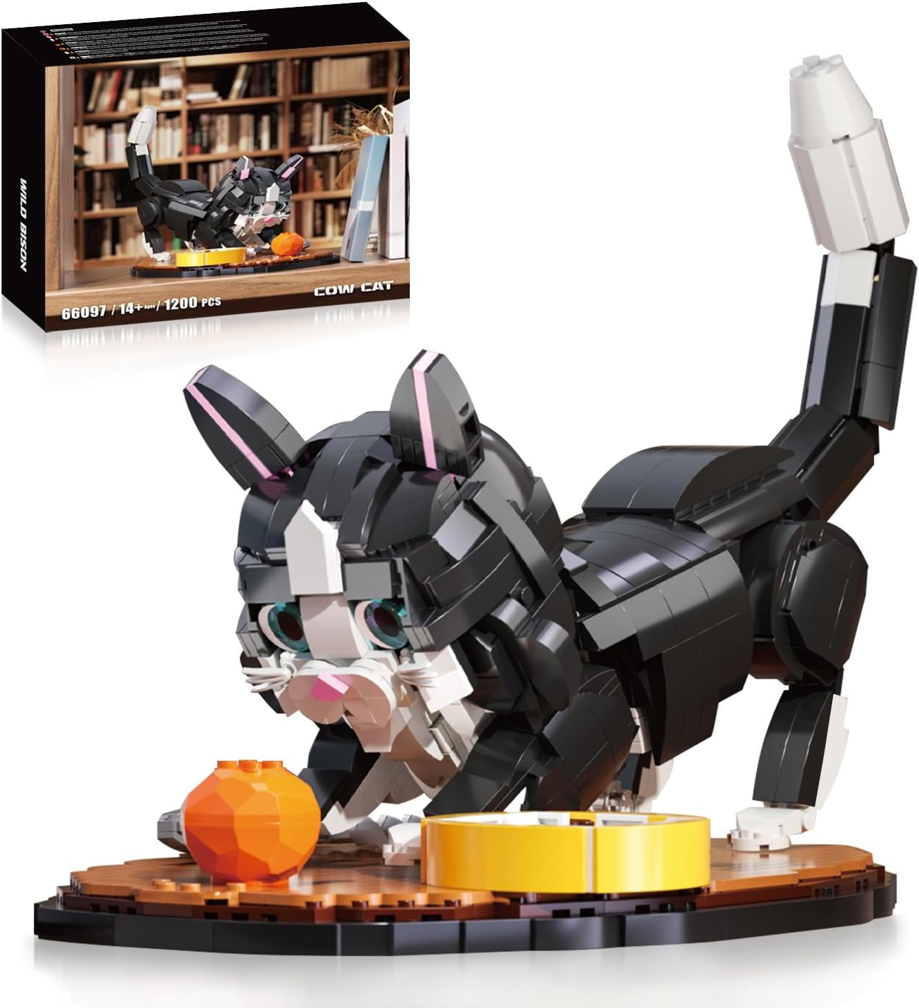 Remocguys Tuxedo Cat Building Set Compatible with Lego Animal Home ...
