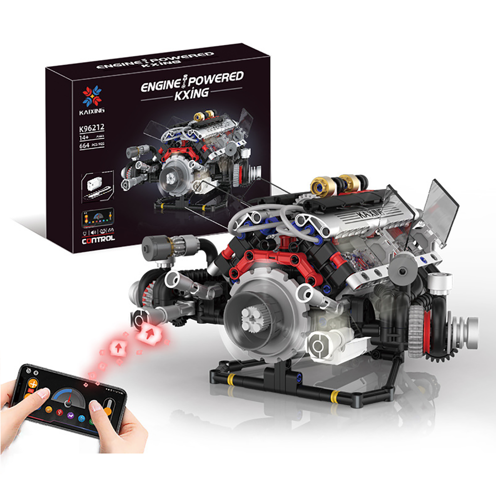 Remocguys V8 Engine Building Sets With Motor LED Light APP Control ...