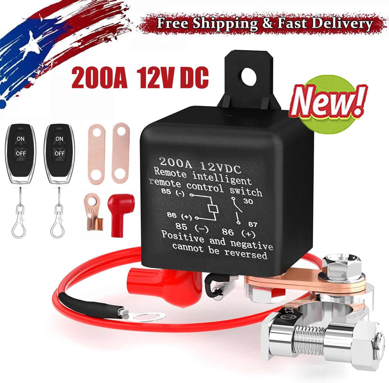 Remote Battery Disconnect Switch 12V 200A Car Kill Switch Anti-Theft ...