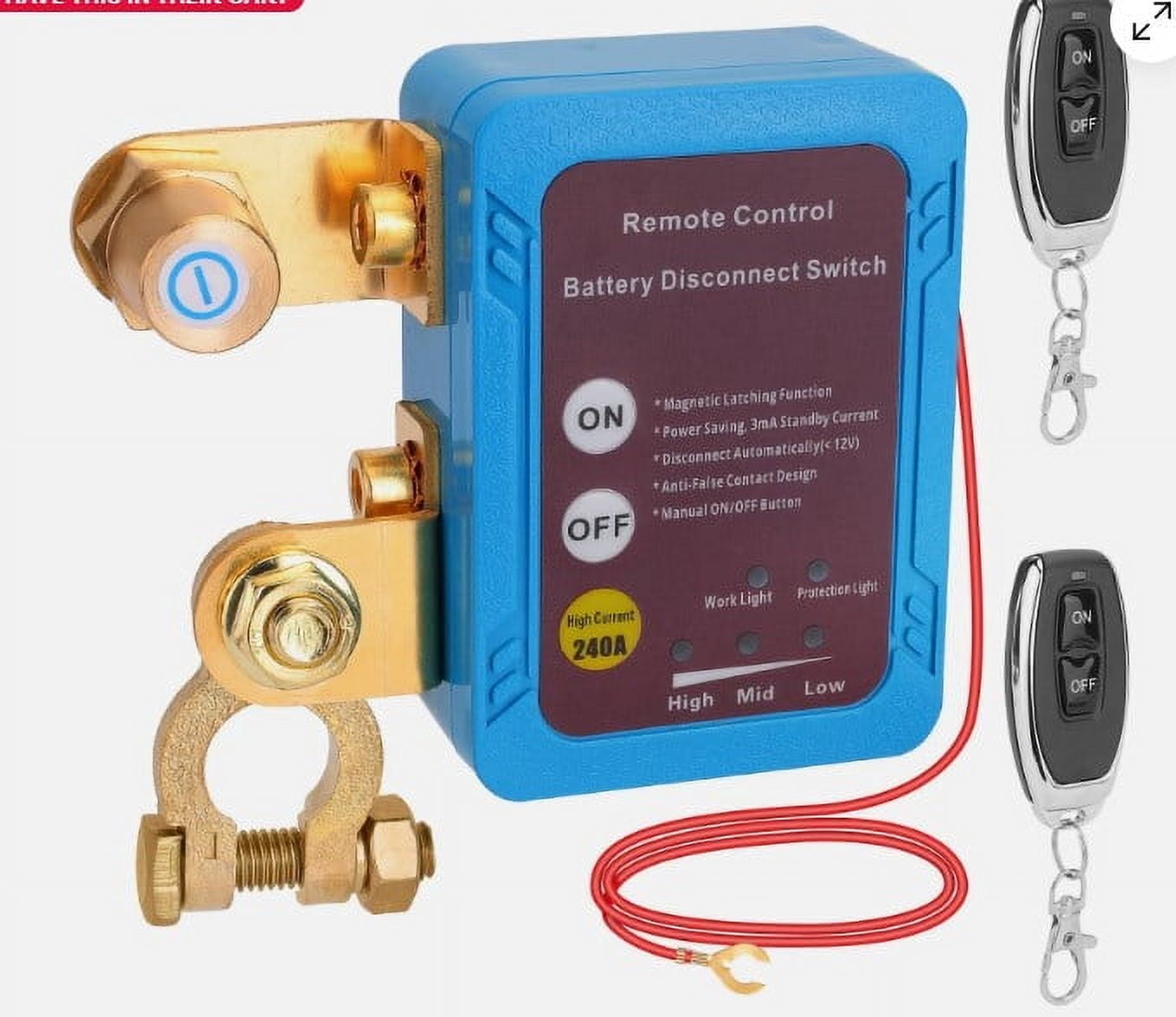 Remote Battery Disconnect Switch 12V 240A Battery Kill Switch for Auto ...