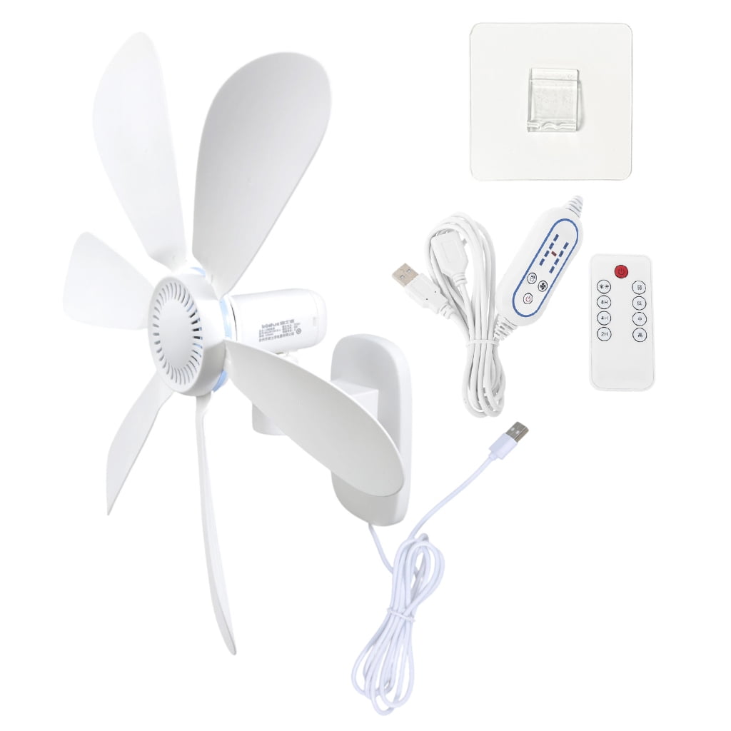 Remote Control 5V Wall Fan With 8H Timer 4 Speed Detachable Easy ...