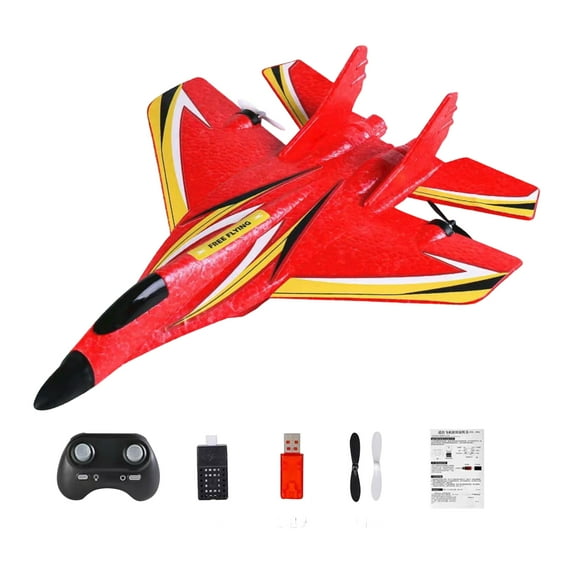 Remote Control Airplane, 2.4GHz EPP Foam RC Fighter Jet with LED Lights ...