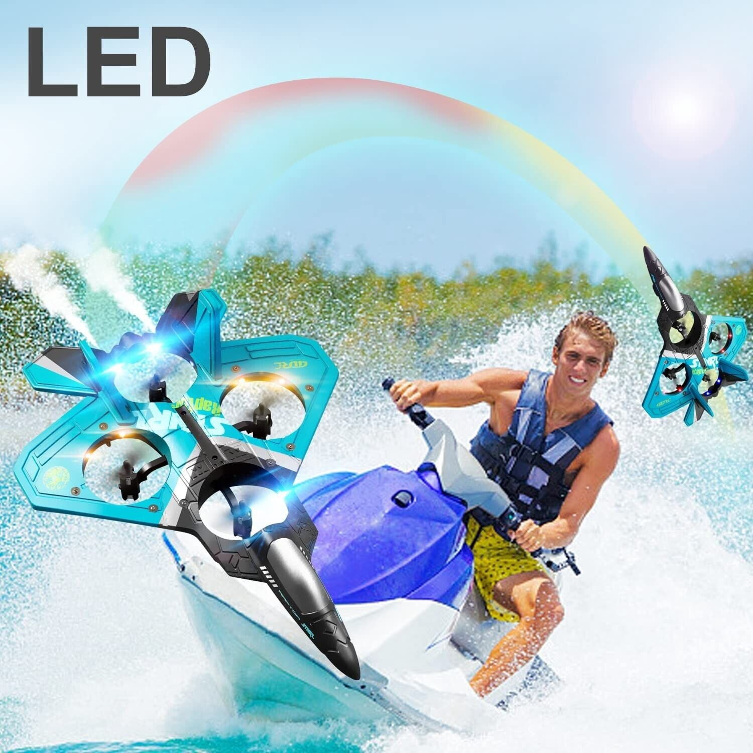 Remote Control Airplane – 2.4GHz RC Fighter Jet with Cool LED Lights ...