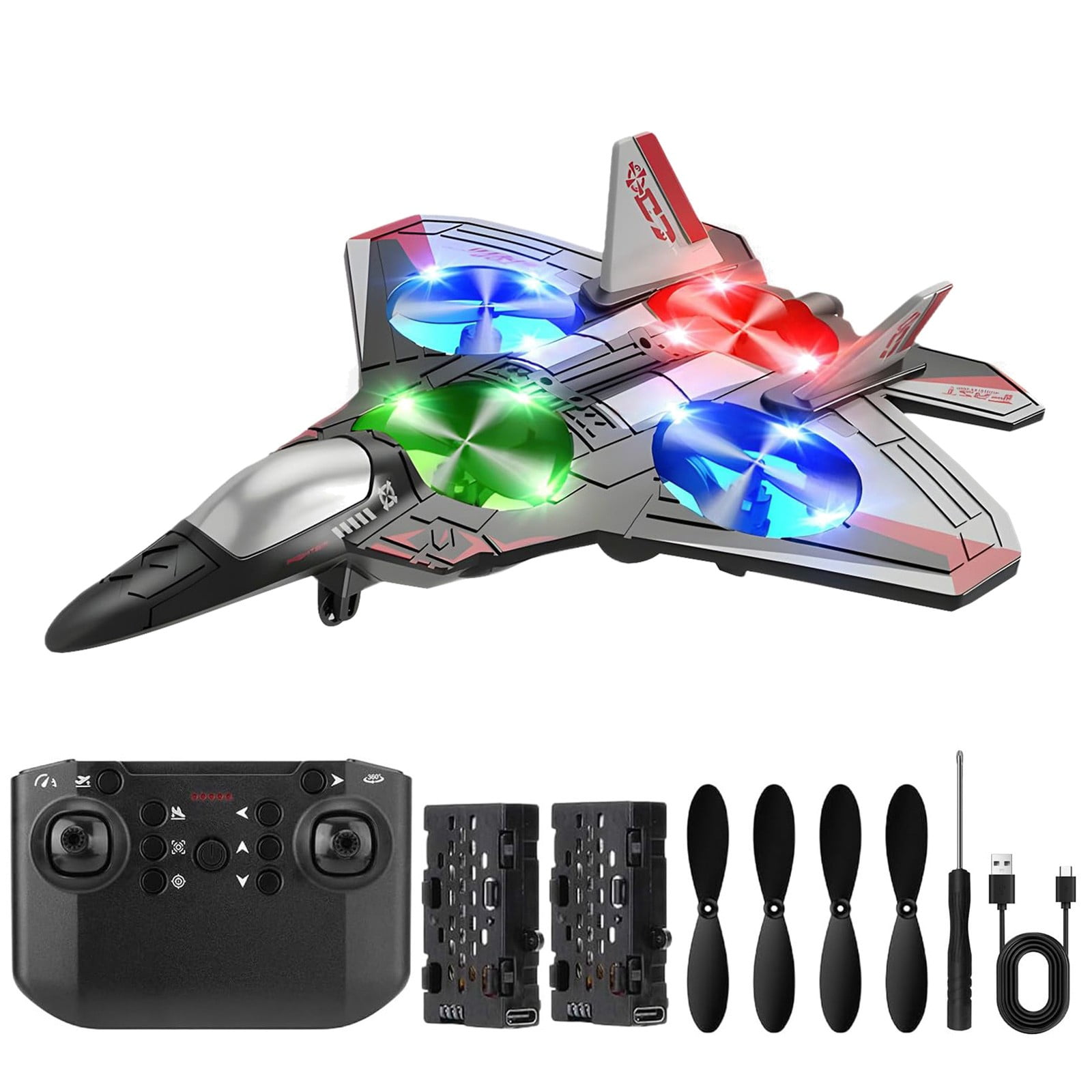 Remote Control Airplane Fixed Wing RC Flying Toy Model with LED Light ...