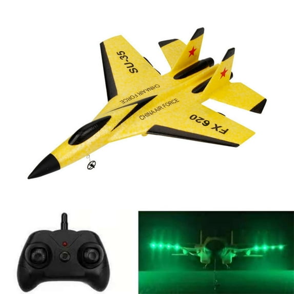 Remote Control Airplane RC Foam Glider Plane 2.4GHz LED Light Stunt ...